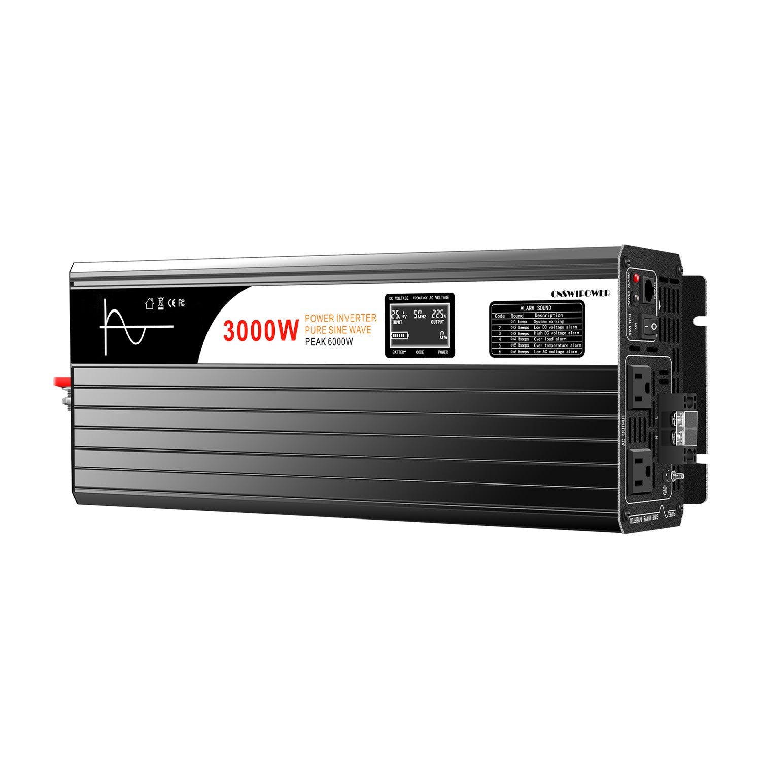 SWIPOWER 3000W pure sine wave power inverter car converter DC 12V/24V/